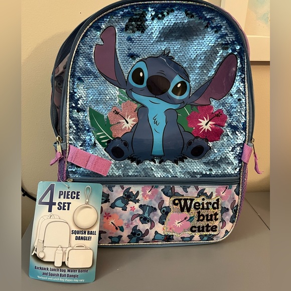 Disney | Accessories | Disneys Lilo Stitch Girls 4 Piece Backpack Set ...